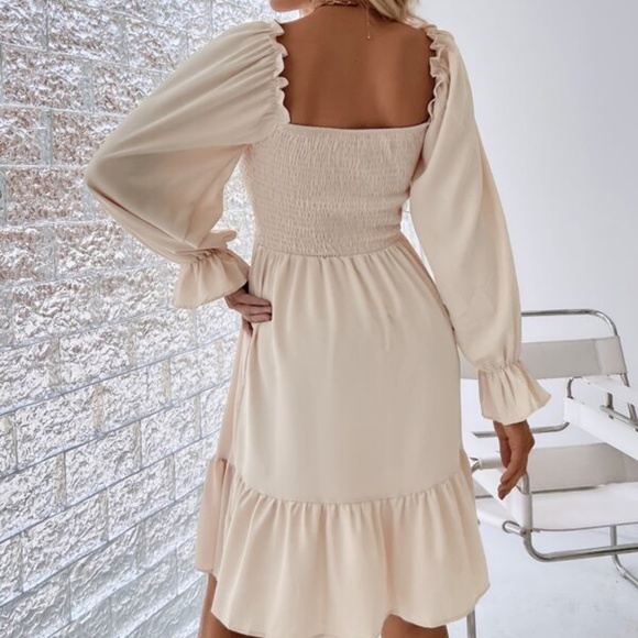 BellanBlue | Dresses | Boho Dusty Blue Flounce Ruffle Sleeve Mini Dress ...